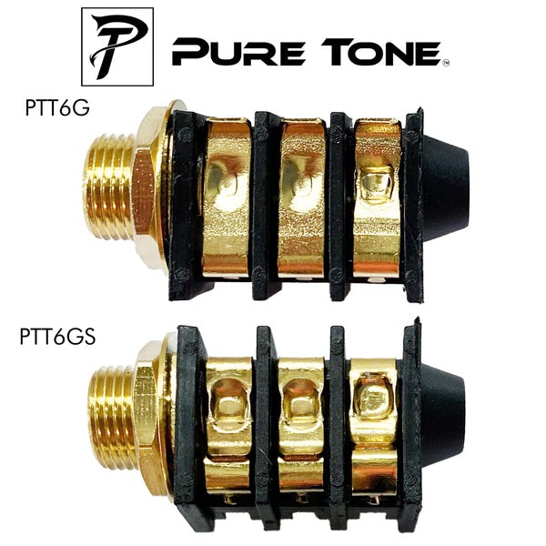PTT6 Gold PCB-Mount Jacks (Mono/Stereo) – Pure Tone Technologies